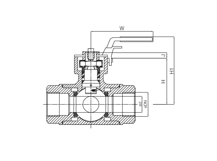 GENEBRE GLOBE 3V T reduced passage ball valve | Waterfitters